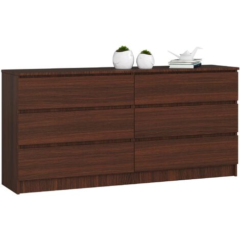 Kommode AKORD K160 Wenge 160 cm 6 Schubladen B160 x H77 x T40 cm