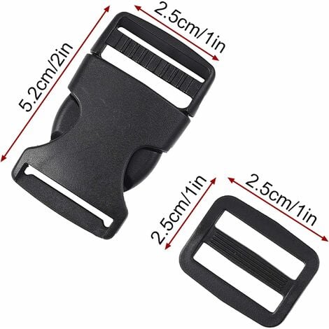 48 Pieces Plastic Buckle 25mm, Plastic Buckle Clip Fastener Plastic ...