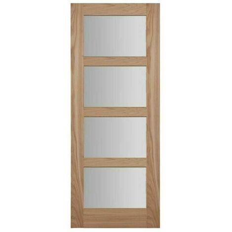 Shaker 4 Panel Oak Glazed Clr 1981 x 762mm