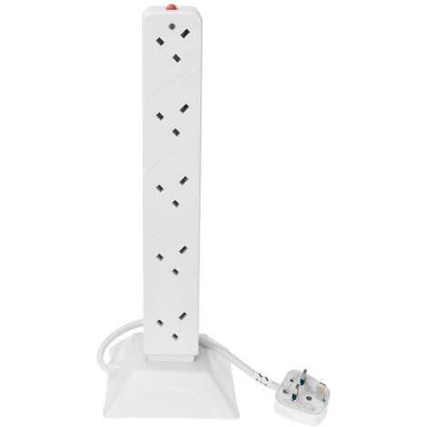 Socket Extension Lead 10 Gang Power Strip Tower Mains Power Surge 2 ...