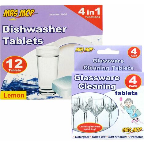 Lemon Dishwasher Tablets Pack Of 12 Sparkle Clean Finish Household Cleaner
