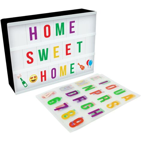 Multicolour A4 Cinematic Light Up Letters Box Sign Lightbox DIY Message ...