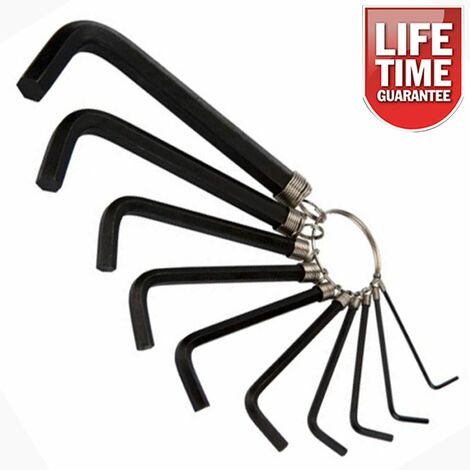 10Pc Metric Hex Key Set Assorted Allen Keys L Shape Alen Alan Hexagon 1 ...