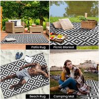 Outdoor Rug 180cm x 120cm - Black