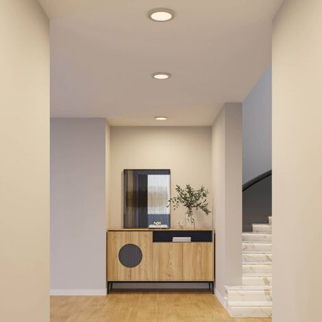 PRIOS Lámpara de techo LED 'Aureka' en Gris Aluminio