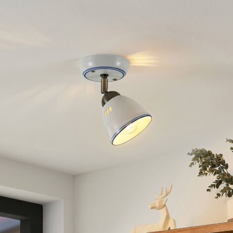 Lindby Foco 'Eneas' en Blanco de Cerámica