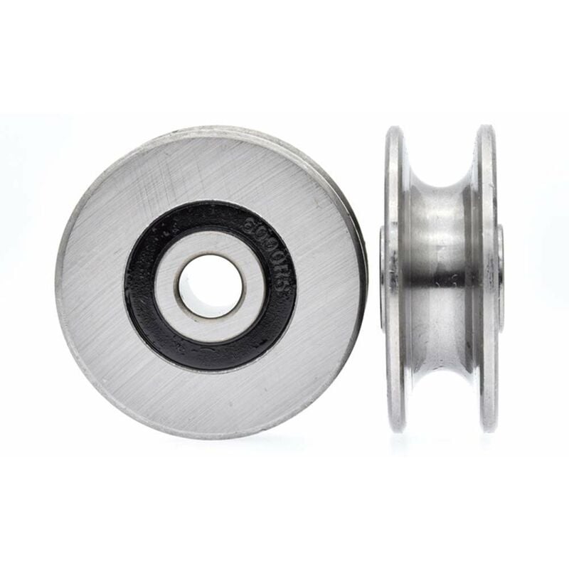 8mm Deep U Groove 250kg Stainless Steel Ball Bearing Pulley Lifting Guide Metal Pulley Inner Diameter 40 x 13mm