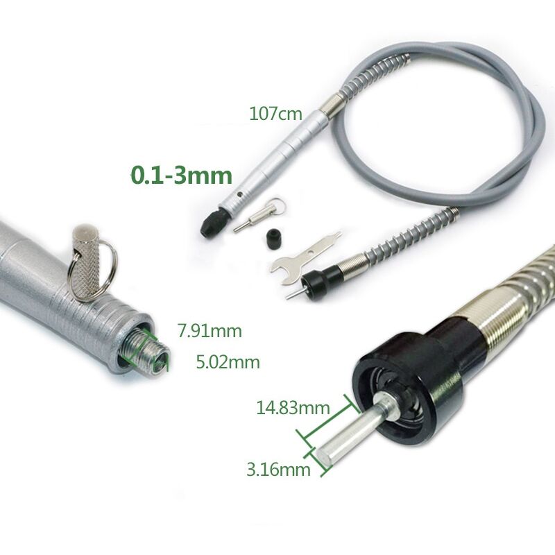 Flex Shaft Flexible Shaft Drill 3.2mm 1 8 Axle to Extend and Reach Length Shaft Adapter for Rotary Multi Tool