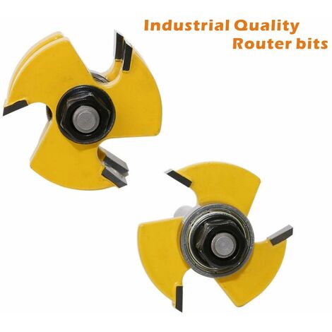 Tongue & Groove Cutter Set 8mm Shank 1-1/4 Inch Blade Length T Shape ...