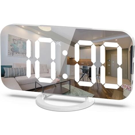Digital Alarm Clock, LED Alarm Clock with Snooze Function, Mirror Alarm ...