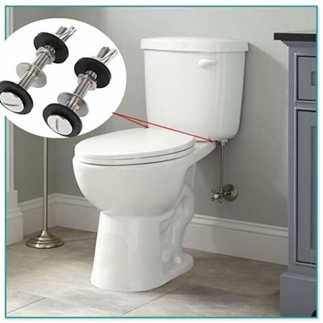 Toilet Bolt, Toilet to Bowl Bolt Kit with Rubber Washer and Wing Nut ...