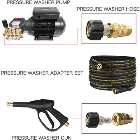 Pressure Washer Quick Connect 3/8" Connector M22 Male Female Fitting ...