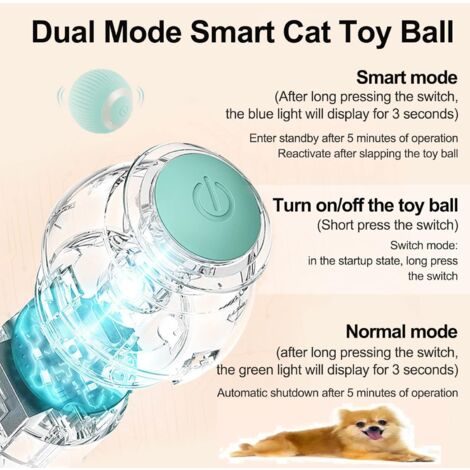 Interactive Dog Toy USB Rechargeable Smart Ball Dog Toy Puppy Gift With Light Up Rotating Ball