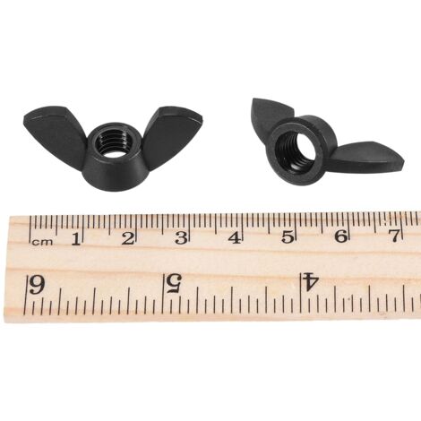 M8 Wing Nut Wing Nuts Nylon Hand Twist Tightening Fasteners Black 12pcs