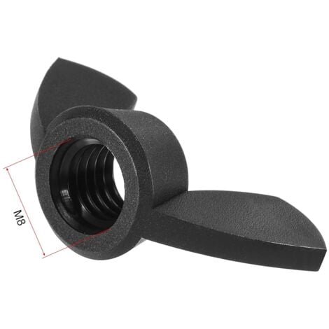 M8 Wing Nut Wing Nuts Nylon Hand Twist Tightening Fasteners Black 12pcs