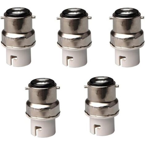 Set of 5 B22 to B15 / BA15D / B15D or LED bulb adapters