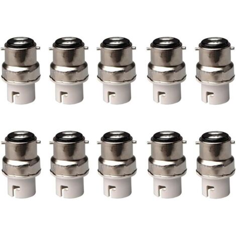 Set of 5 B22 to B15 / BA15D / B15D or LED bulb adapters
