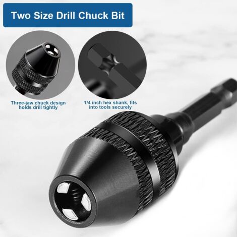 Piece Drill Chuck, 6.35mm (1/4") Hex Keyless Chuck, 0.3-6.5mm Capacity ...