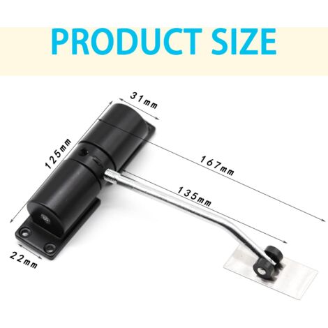Automatic Door Closer Spring Closing Adjustable Aluminum Alloy Self ...