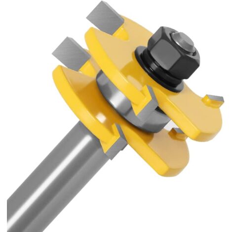 1/2"(12.7mm) Shank Matched Tongue and Groove Cutter Set 3 Flute T Shape ...