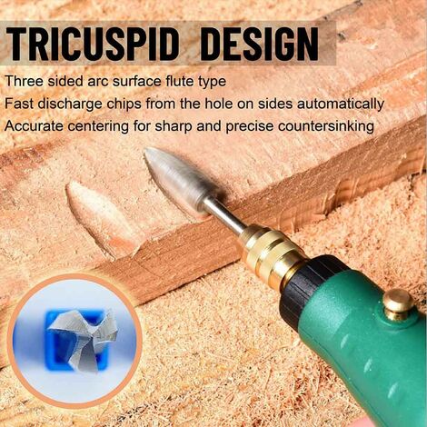 Wood Carving Rotary Tool Bit Set 5 Pieces Wood Carving Drill Bits with 1 8 Inch