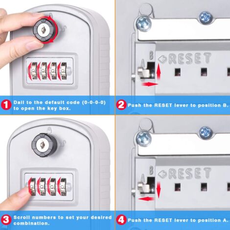 Safe Key Box [New Generation] Large Outdoor Key Safe with 4 Emergency ...