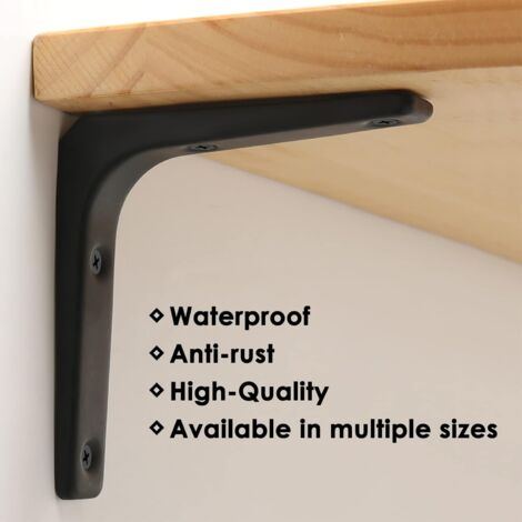 Wall Shelf Bracket, Matte Black Metal Bracket, Metal Shelf Bracket for ...