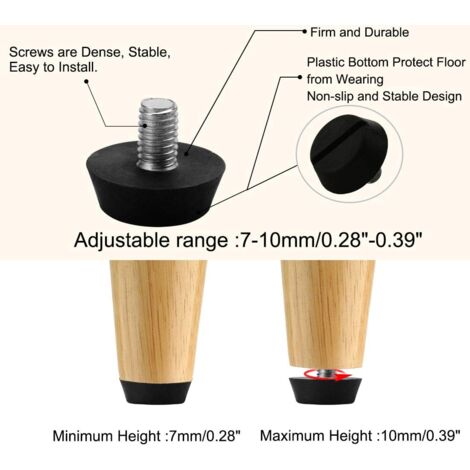 16pcs Adjustable Furniture Feet Leveling Glider Base Leg Table Chair ...