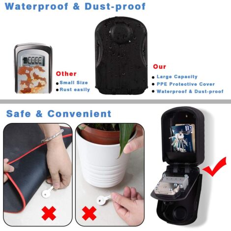 Safe Key Box [New Generation] Large Outdoor Key Safe with 4 Emergency ...