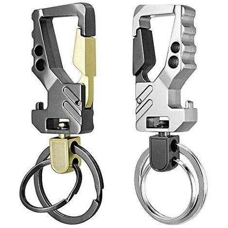 Set of 2 car keychains with bottle opener - 2 metal rings - (Rifle ...