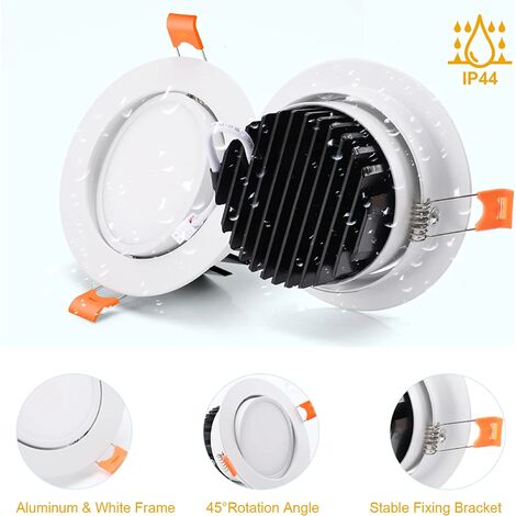 LED Recessed Spotlight,3 Pieces 12W LED Recessed Spotlight,6000k Cool ...