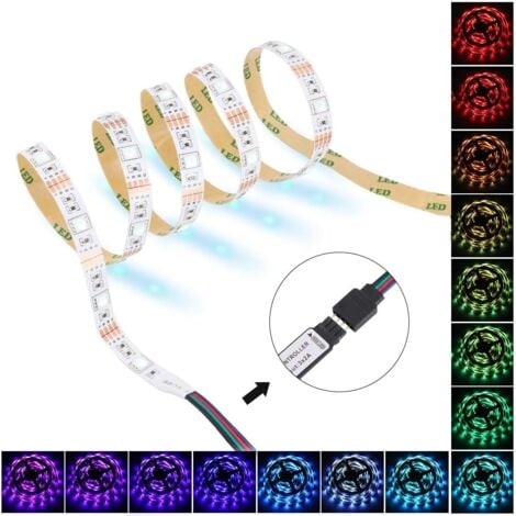 USB LED Strip Light, 5050 RGB 12V DC, LED Strip Decorative Indoor LED ...