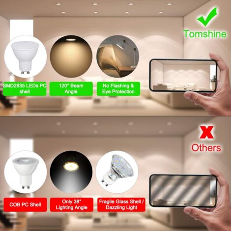 GU10 LED Light Bulbs, 7W Halogen Bulb Equivalent 70W, 550ml, Warm White ...