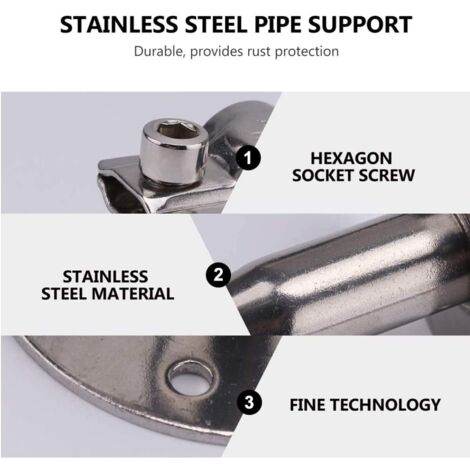 4Pcs Stainless Steel Wall Bracket for 19-22mm Diameter Pipe,Stainless ...