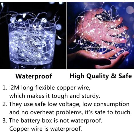 12 Pieces Battery Operated Micro String Lights, 20 LEDs Copper Wire ...