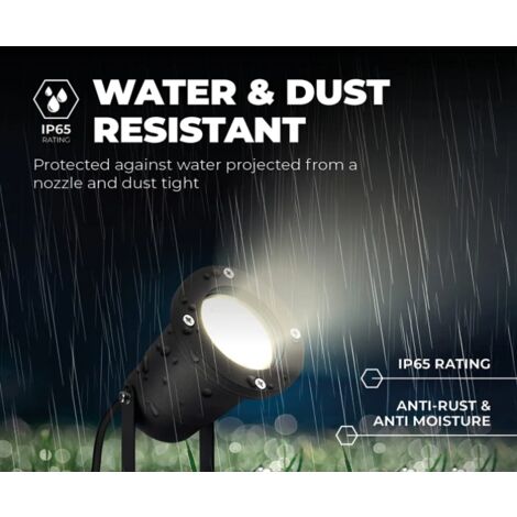 LED Outdoor Stake Spotlight Black Aluminum IP65 GU10 fitting Waterproof ...