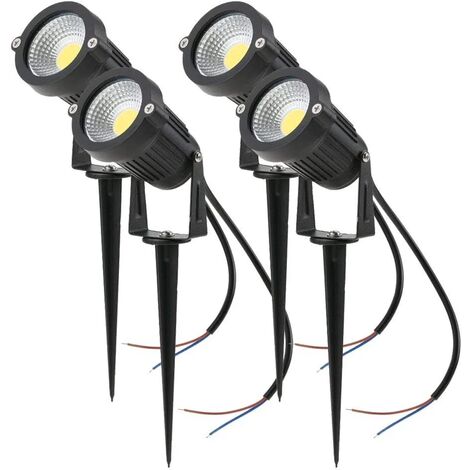 Set of 4 Cob LED Spotlights 5W 220V Adjustable Garden Spotlights with ...