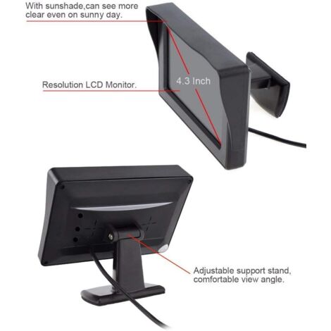 Rear View Camera LCD Display, 4.3 Inch Rear View Camera with Waterproof ...