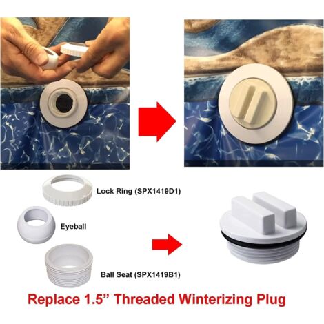 Winter Plugs, 5 Pieces 1.5in Threaded Pool Spa Return Line Winterizing ...