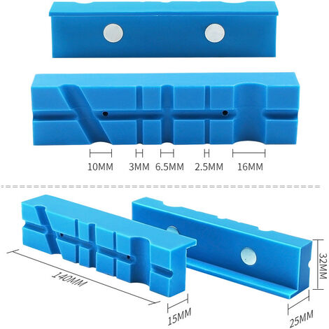 PCS Magnetic Vise Protector TPU Soft Vise Protective Jaws Blue Magnetic ...
