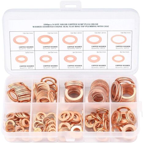 Copper Metal Washers, Sealing Ring Gaskets, Flat Washers, O-Ring with ...