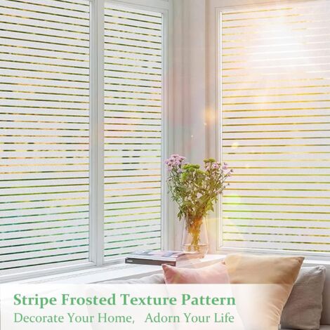 Window Film Privacy Frosted Stripe Patterns Window Frosting Film No ...