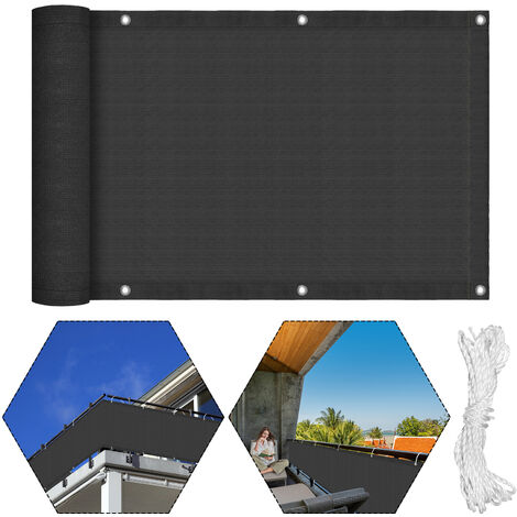 UISEBRT Brise-vue pour balcon - Anthracite - 75 x 600 cm - En ...