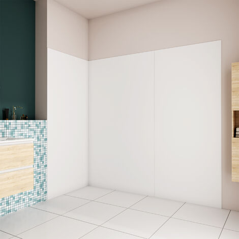 AICA Panel angular de pared para ducha en Aluminio, Blanco mate ...