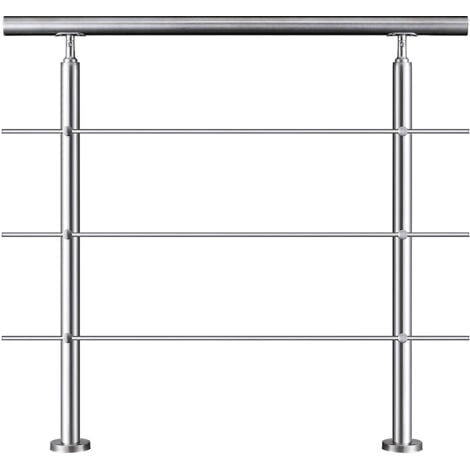 Aica Pasamanos de escalera, barandilla de acero inoxidable 304, 100 cm ...