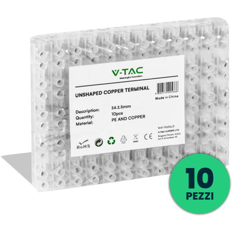 Bloque de terminales V-TAC de 12 conectores para cable eléctrico de 3 A ...