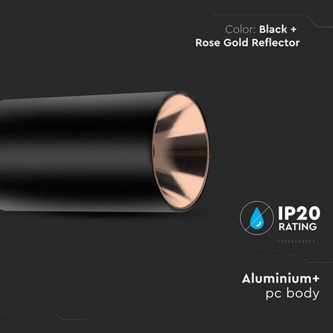 Lámpara de techo LED Cuerpo GU10 Redondo Reflector Negro Oro Rosa