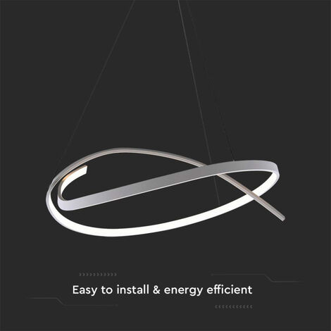Là¡mpara LED Circular Colgante 48W Color Metal Blanco 80120cm 3000K ...