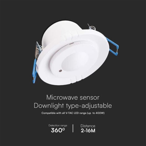 Sensor de movimiento de microondas integrado ajustable de 360° V-TAC 300W
