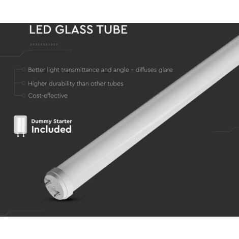 Tubo LED de vidrio V-TAC T8 G13 de 9 W, 60 cm, no giratorio, 25 unidades, blanco cálido